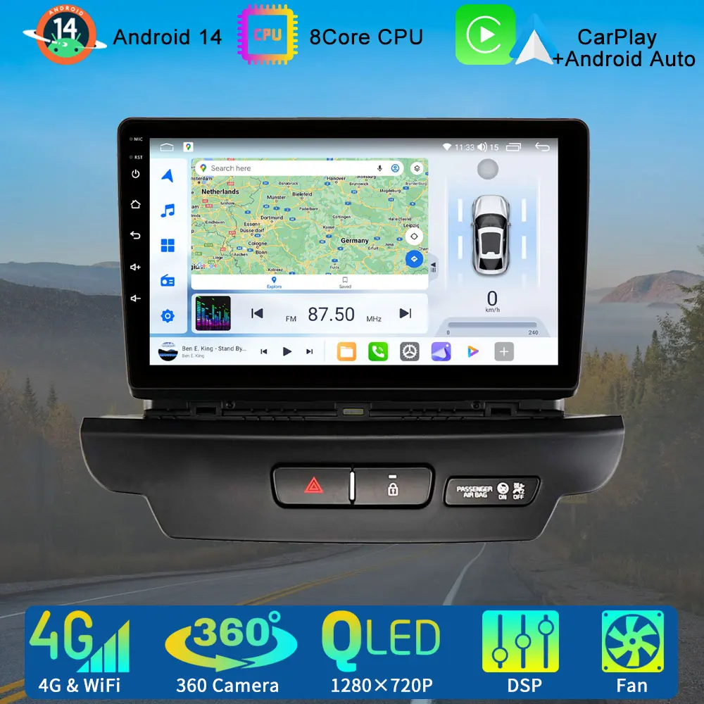 9" Android 14 Car Radio For Kia Ceed CD 2018-2021 Auto GPS Navigation ...