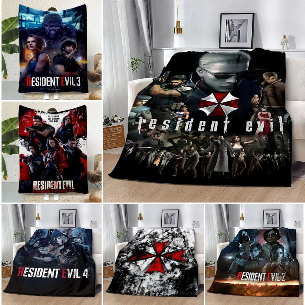 Printed Blanket Picnic Blankets Residents Evil Umbrellas Warm Blanket ...
