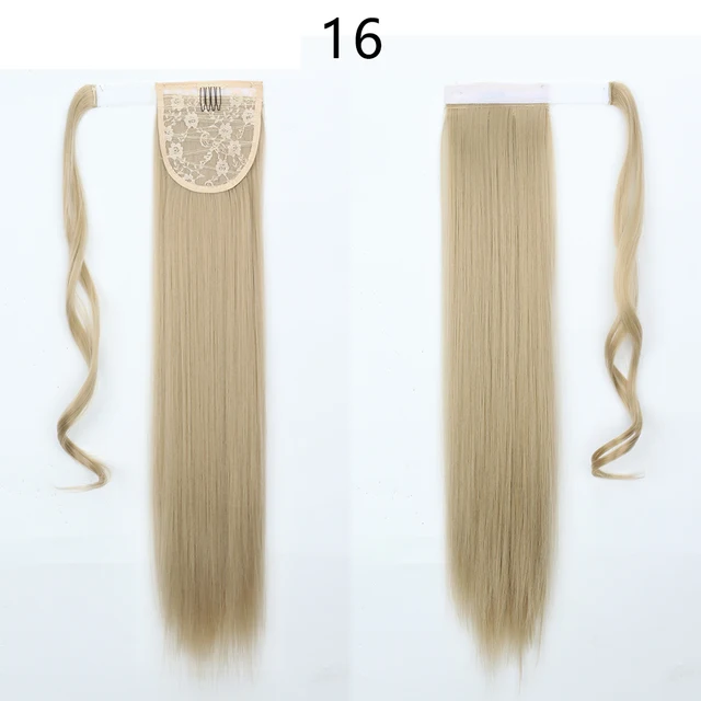 Synthetic 34 inch wavy / straight ponytail hair extensions