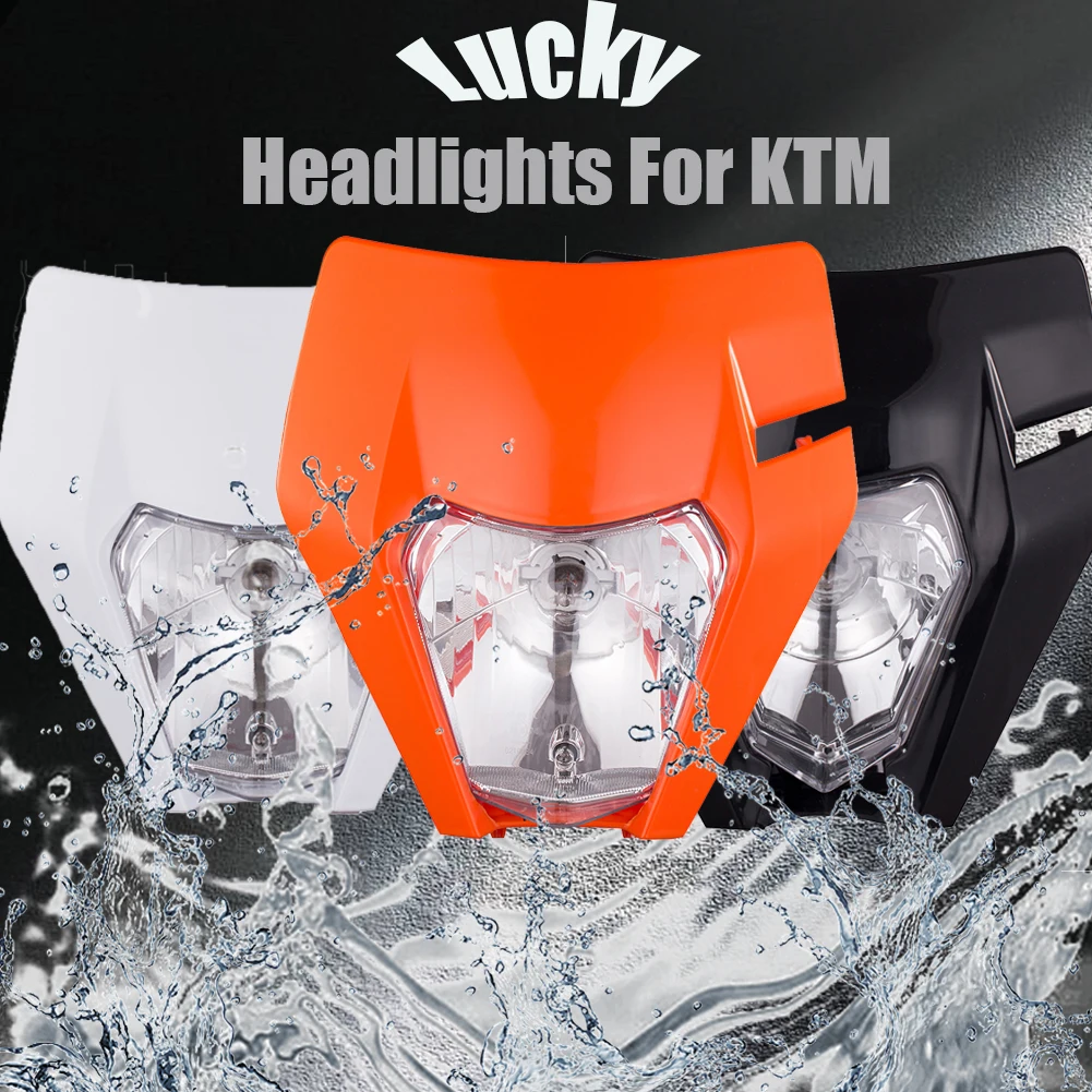 Faróis da motocicleta Farol Head Light Para KTM SX XC XCF SXF XCW EXCF ...