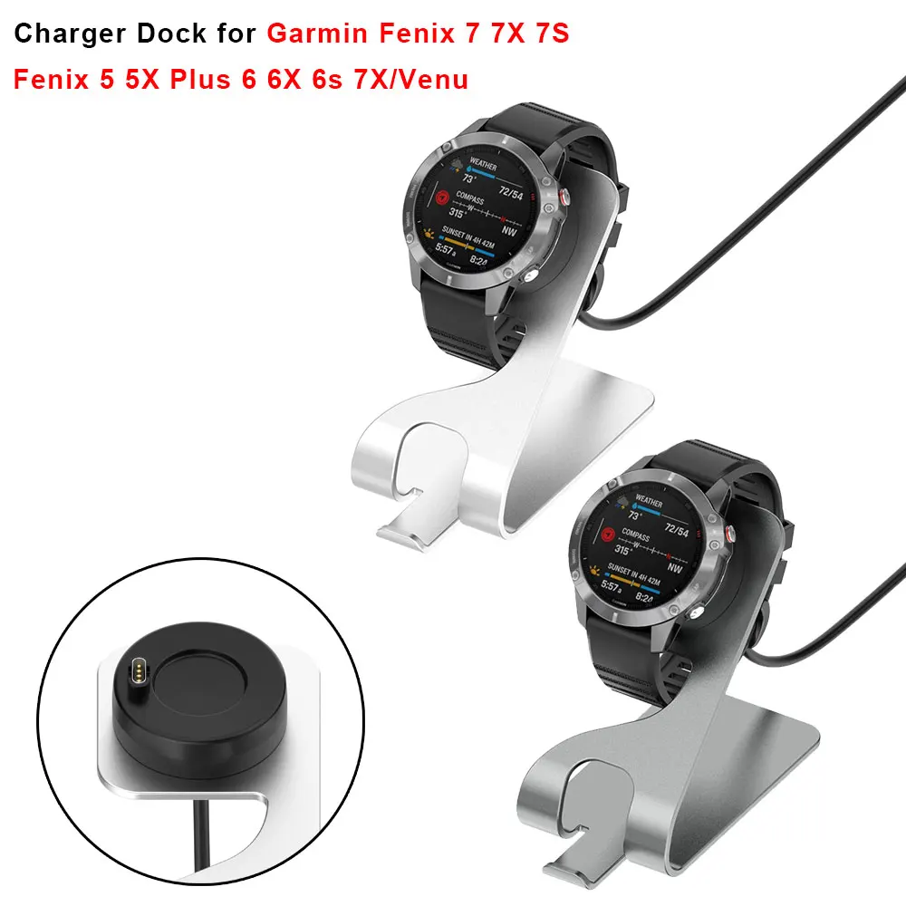 Metal Charger Dock For Garmin Fenix 7 7X 7X Charging Cable Stand Cord ...