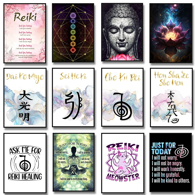 Reiki-Art-Canvas-Pinturas-para-Home-Decor-Impress-es-de-Parede-Cura-Cho ...