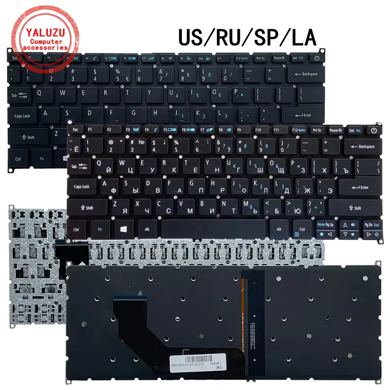 US/RU/SP/LA Laptop Keyboard For ACER S13 SF5 S30-20 SF514-52 SF514-52G ...