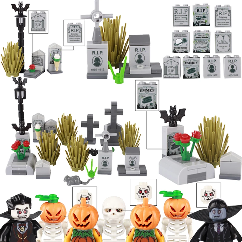 Building Blocks Figures Halloween Scene Gifts Mini Bricks Toys For Kids ...