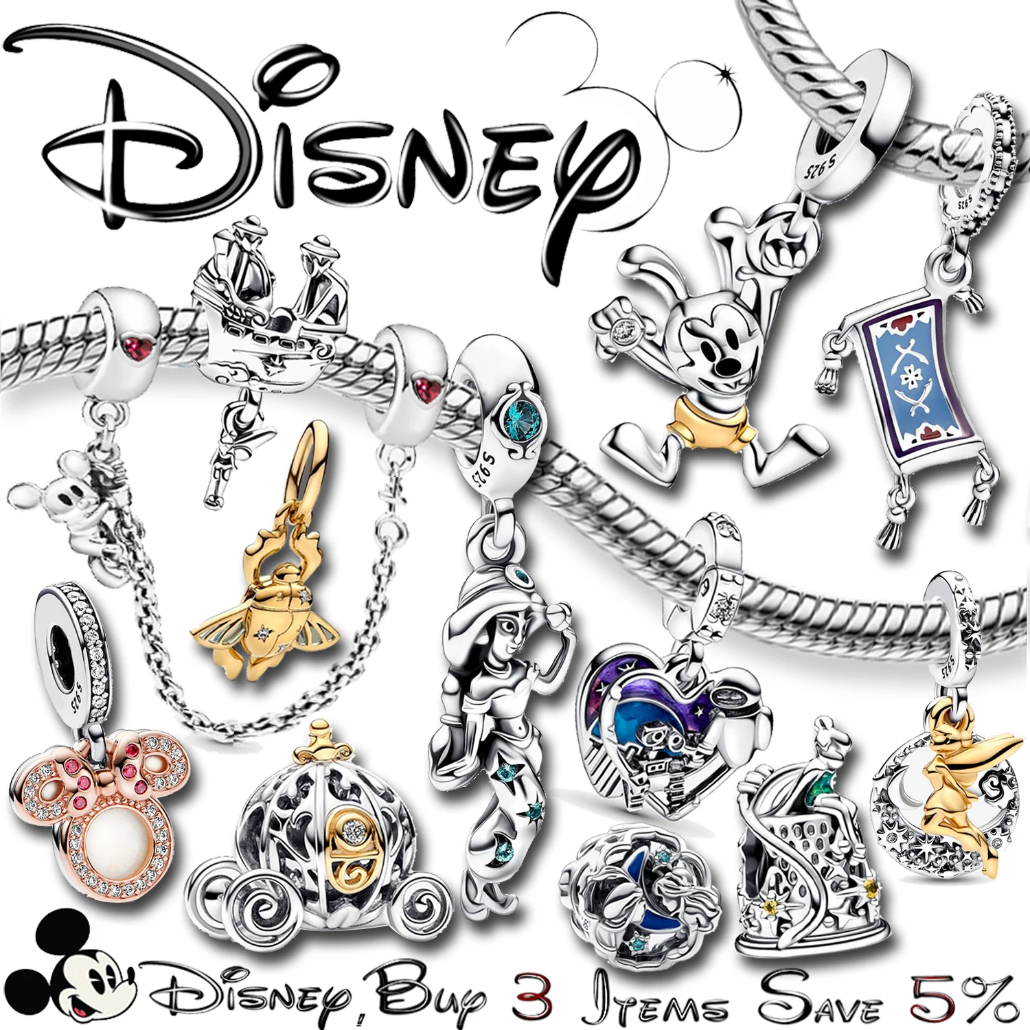 Disney 100th Anniversary Oswald Ding Ding Fairy Thimble Pendant Charm ...