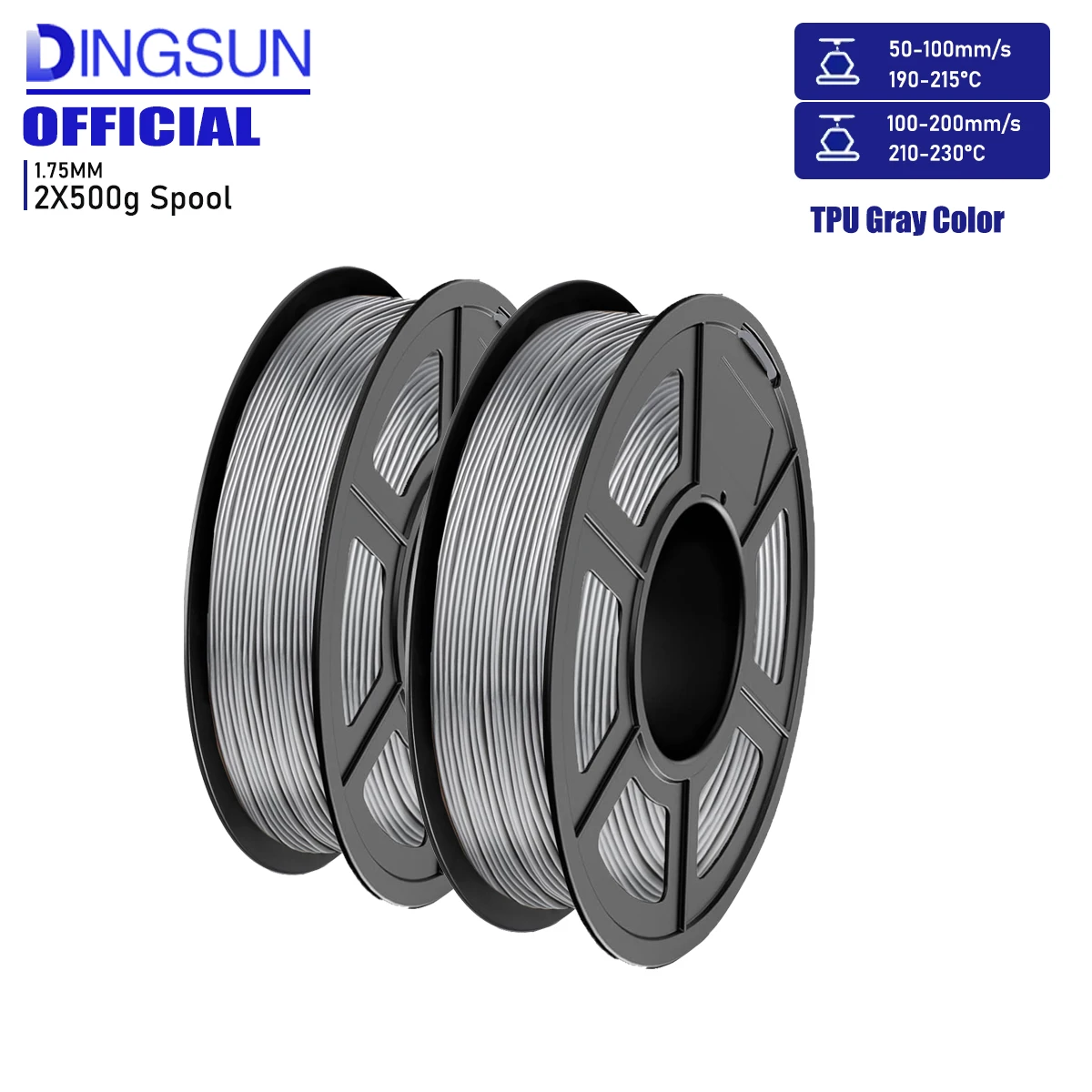 3D Printer Filament 1.75mm, High Speed 95A TPU Filament Bundle, 500G ...