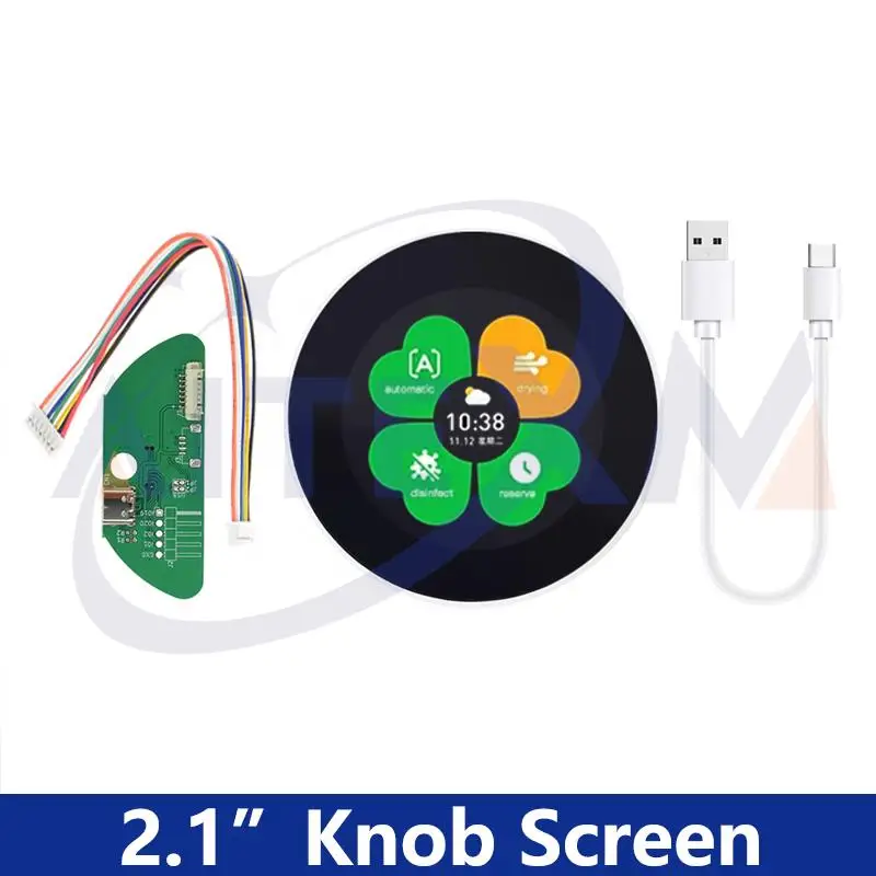 2.1 inch 480*480 Round circular IPS color LCD display and magnetic encoder knob ESP32-S3 module ...