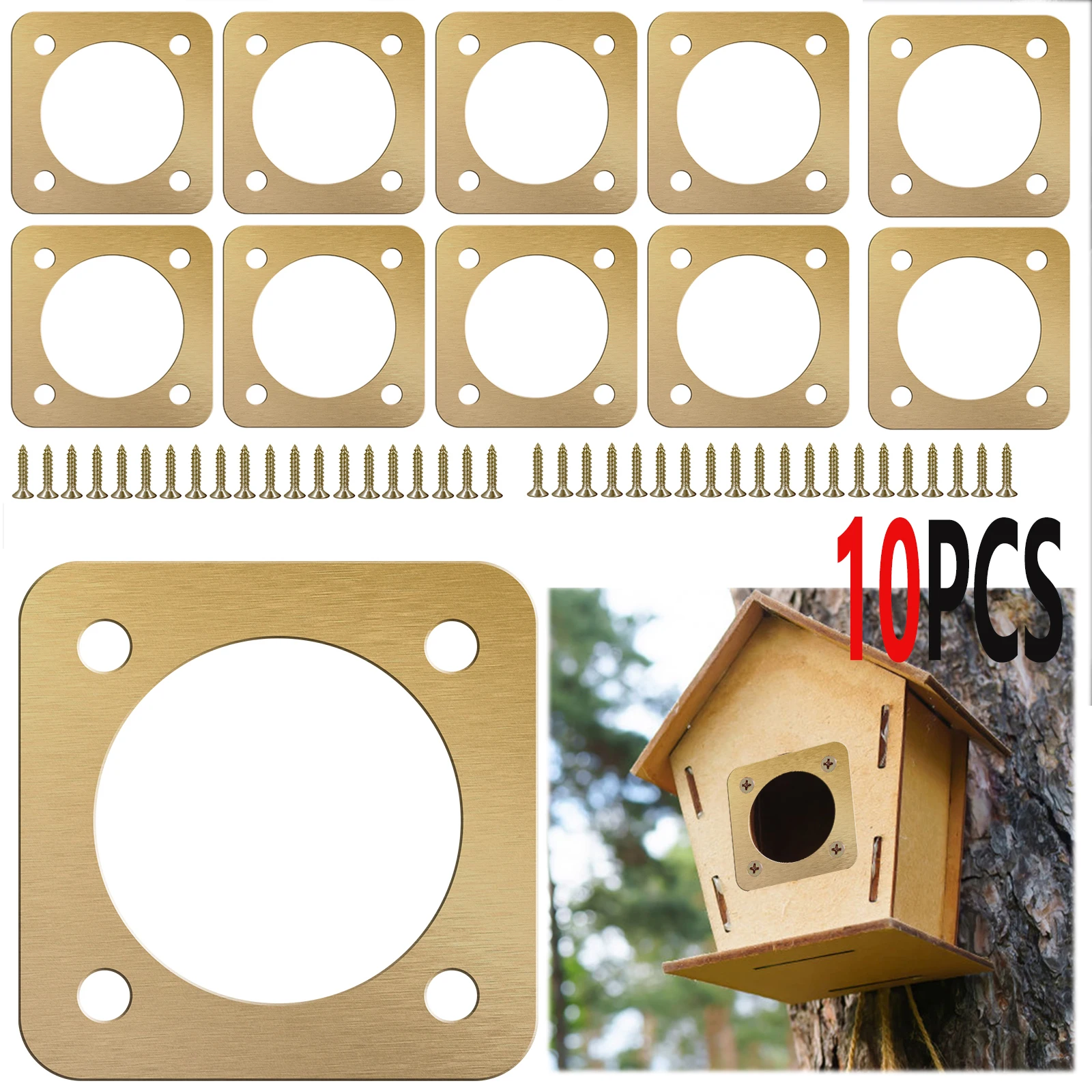 10Pcs-Bird-House-Guard-with-Copper-Portal-1-1-2-Inch-Opening-Rustproof ...