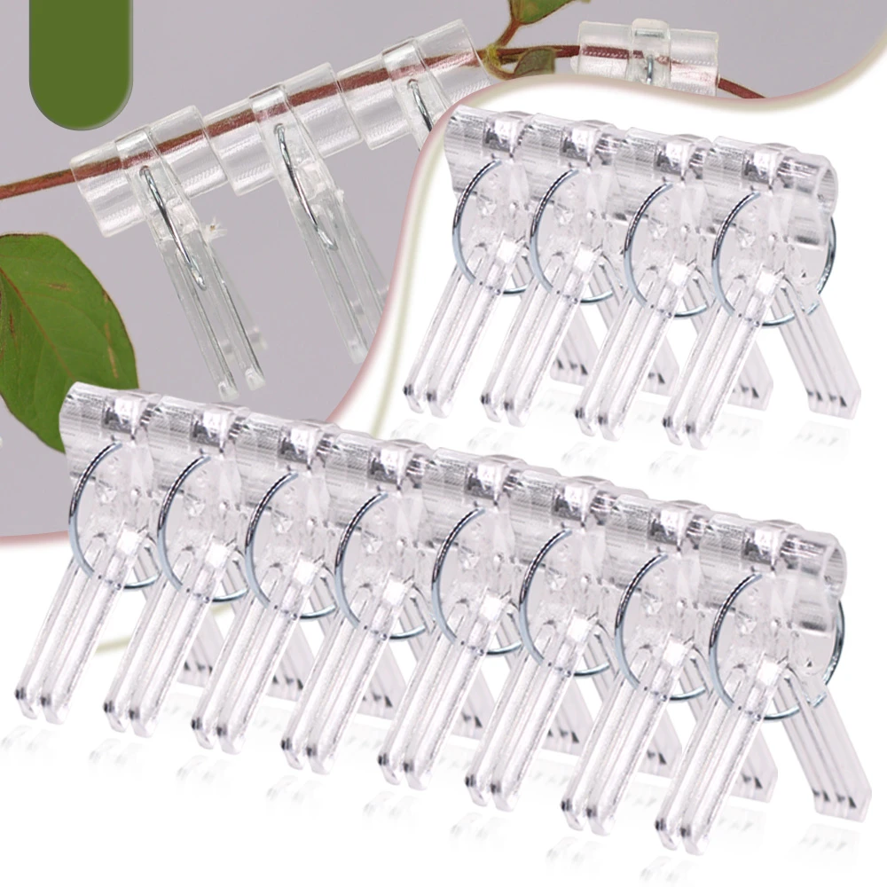 20 100PCS Grafting Clip 15x30MM Transparent Plastic Fixture Clamp Plant ...