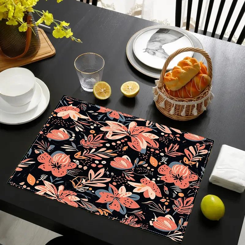 Linen-Place-Mats-Rectangular-Oil-Stain-Resistant-Decorative-Printed-Placemats-for-Dining-Table ...