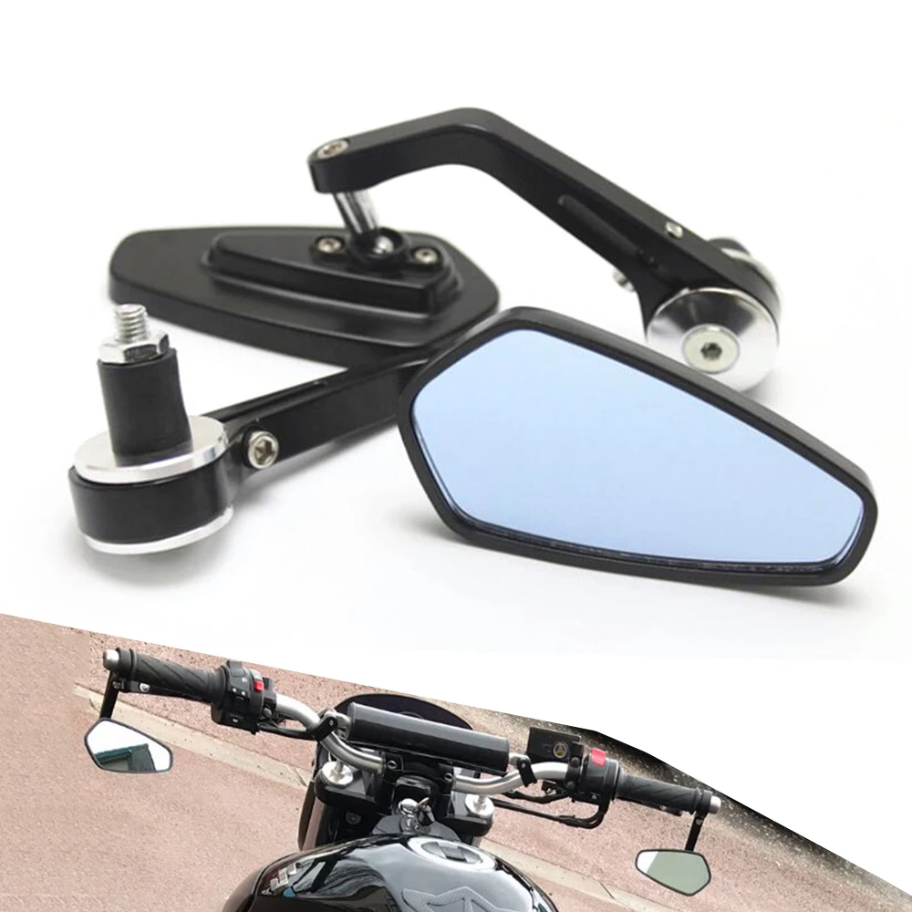 7-8-22mm-Handlebar-End-Mirror-Motorcycle-Aluminum-Alloy-Rearview-Mirror ...