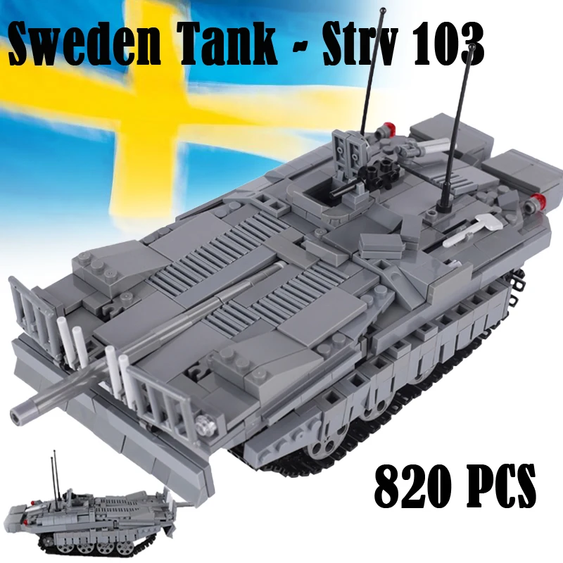 Modern-Military-Sweden-S-Tank-Strv-103-Building-Blocks-WW2-Army-Vehicle ...