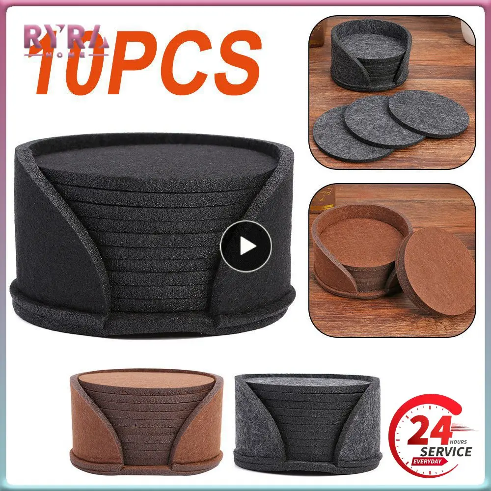 Round-Felt-Coaster-Dining-Table-Protector-Pad-Heat-Resistant-Cup-Mat ...