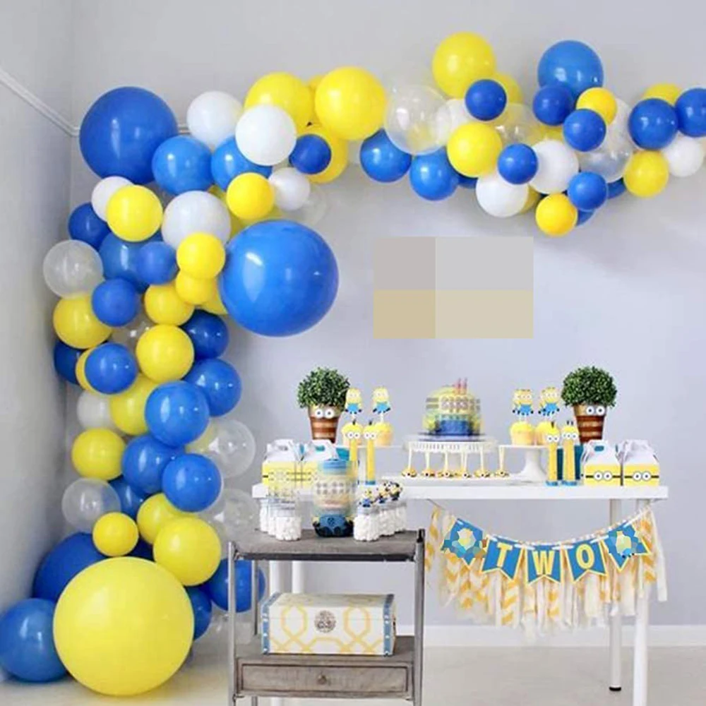 Royal-Blue-Yellow-White-Balloons-Arch-Kit-Baby-Shower-Ballon-Garland ...