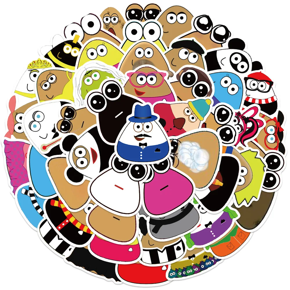 50 Uds. De pegatinas bonitas My Pet Alien Pou, pegatinas Super Pou DIY ...