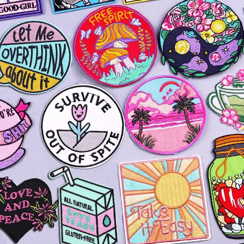 Cartoon-Landscape-Embroidered-Patches-For-Clothing-Thermoadhesive ...