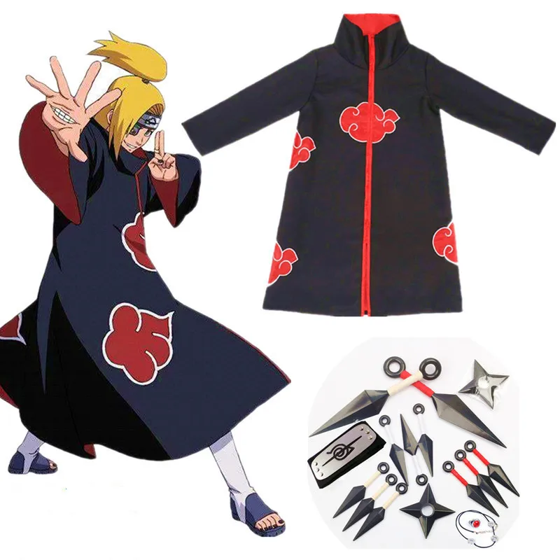 Adult Children Anime Cloak Akatsuki Cosplay Costumes Anime Coat Mantle ...