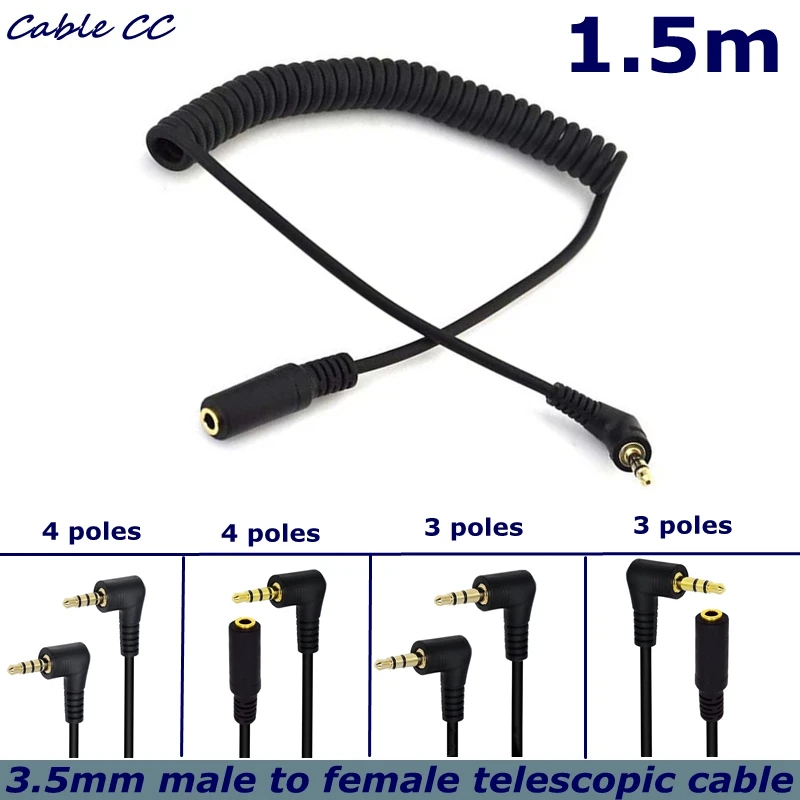 90 Degree 3.5mm 3/4 Pole Male Trs To Trrs 3.5mm 3/4 Pole Male/female Headphone Stereo Audio Aux ...