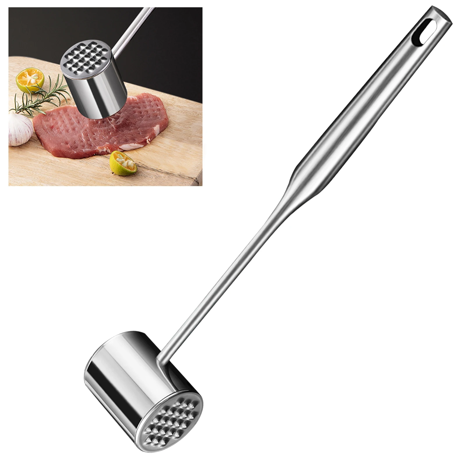 Meat Tenderizer, Meat Hammer, Dual Sided Kitchen Meat Mallet with ...