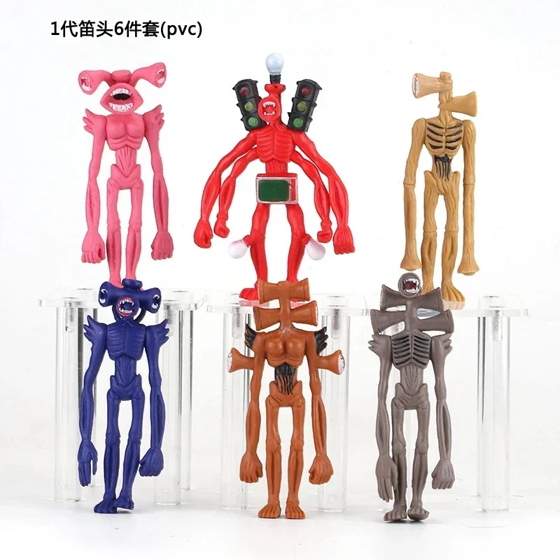 Newest-6pcs-set-Anime-Siren-Head-Figure-Toys-Scary-Black-White-Red ...