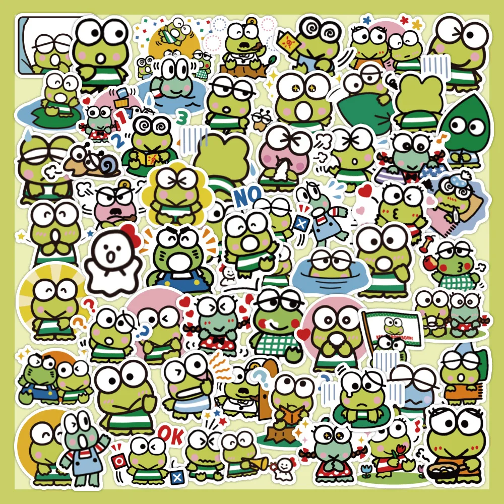 Pegatinas-de-Keroppi-de-60-piezas-pegatinas-de-expresi-n-de-Graffiti-de ...