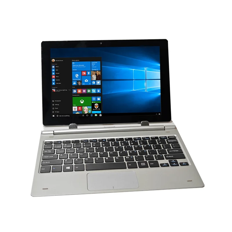 10.1 INCH 2in1 Windows 10 Tablet PC with Docking Keyboard Dual Camera ...