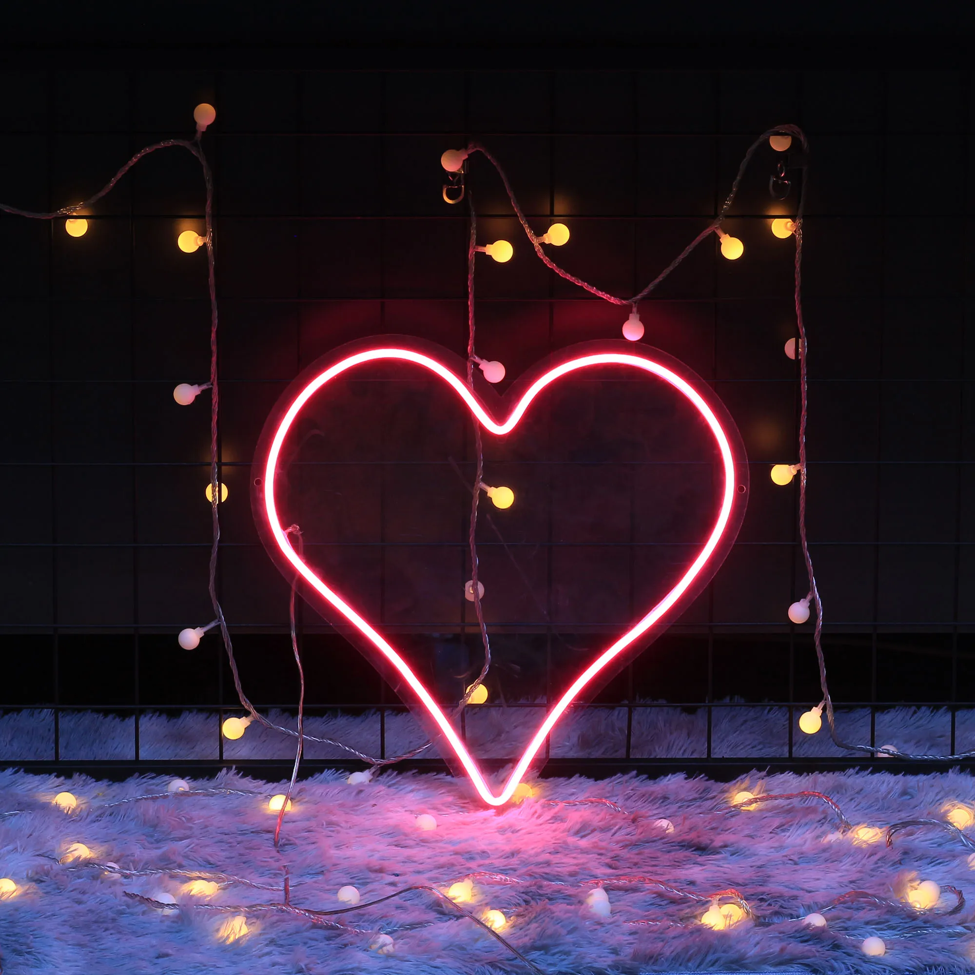 Custom-Made-Neon-Heart-Sign-Wall-Decor-LED-Lights-Flex-Neon-Handmade ...