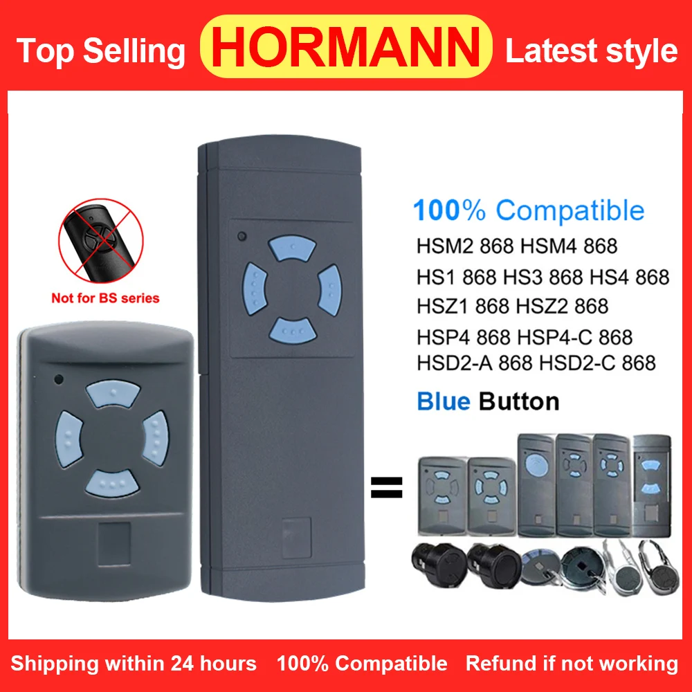 HORMANN Compatible Remote Control 868 MHz Transmitter HORMANN HSM2,HSM4 ...