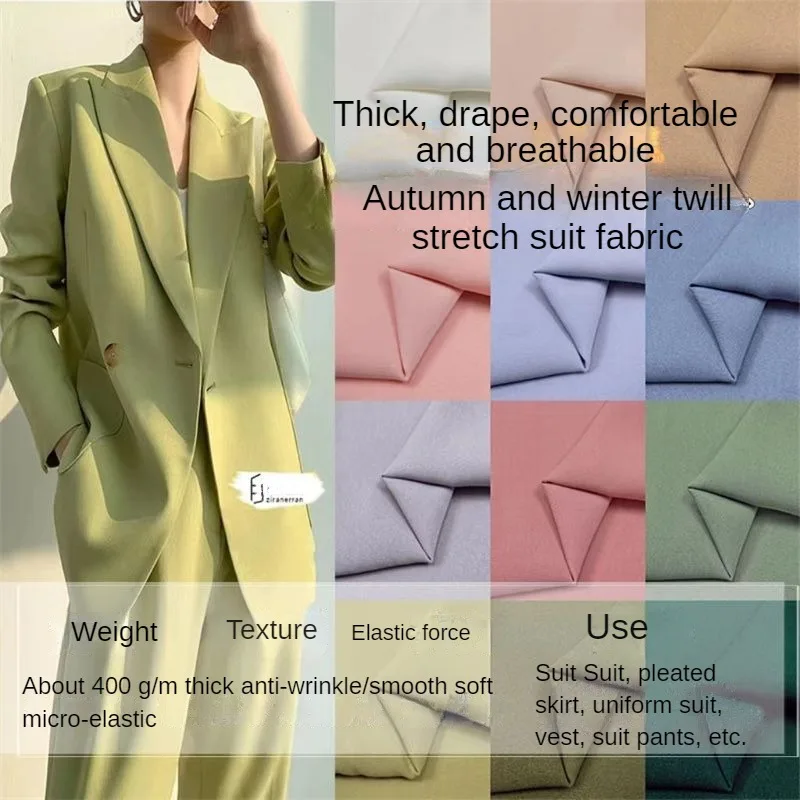 Thickened Micro Elastic Suit Fabric By The Meter for Pants Vest Pleated ...