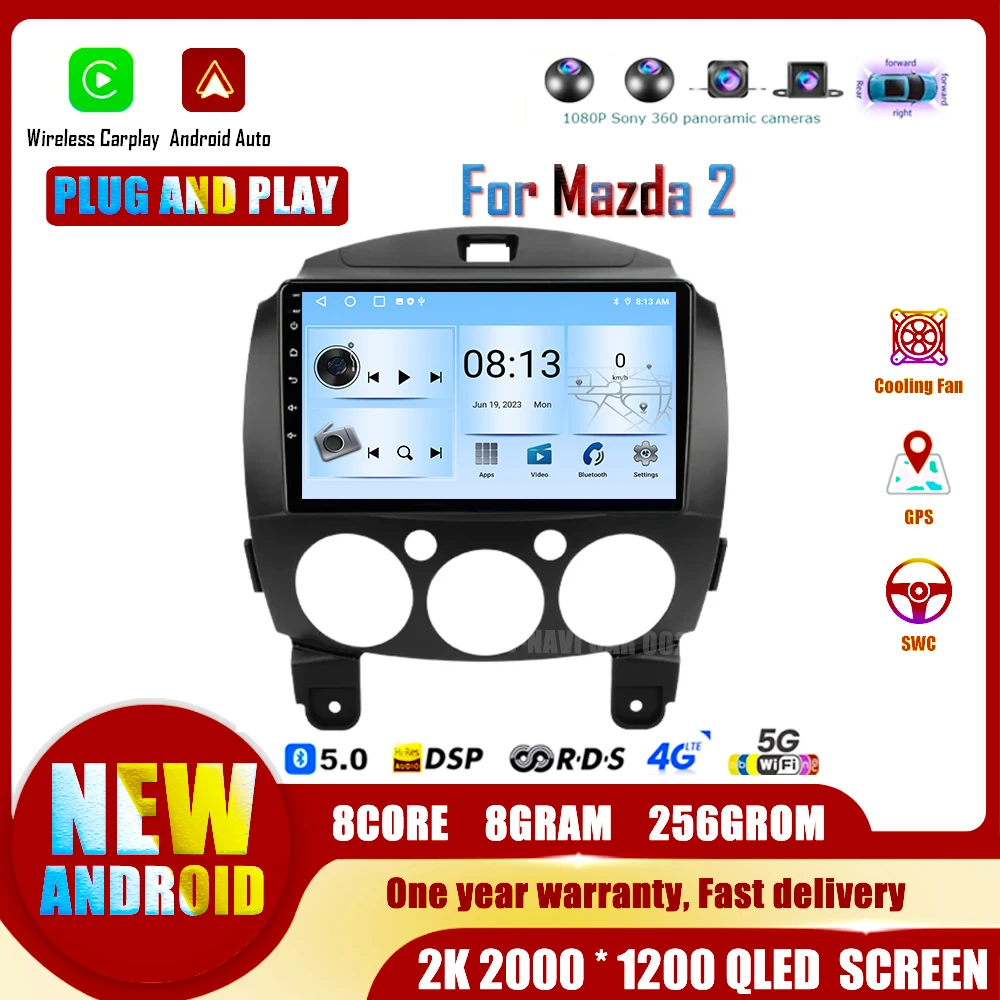 Android-14-Carplay-For-MAZDA-2-Mazda2-2007-2008-2009-2010-2011-2012 ...