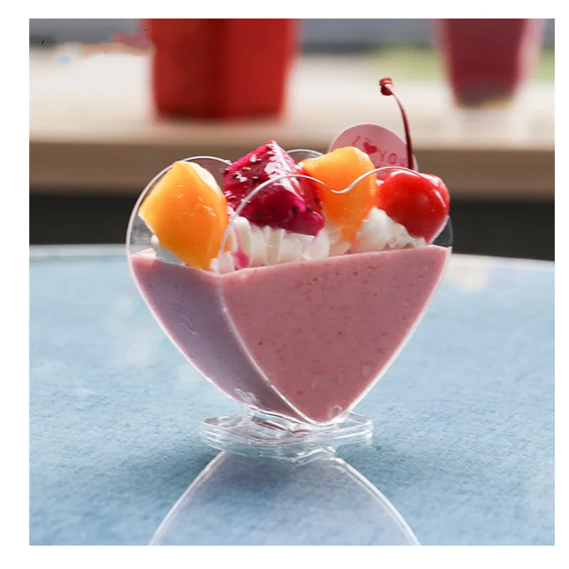 40PCS Plastic Dessert Cups Mousse Disposable Milk Pudding cup ...