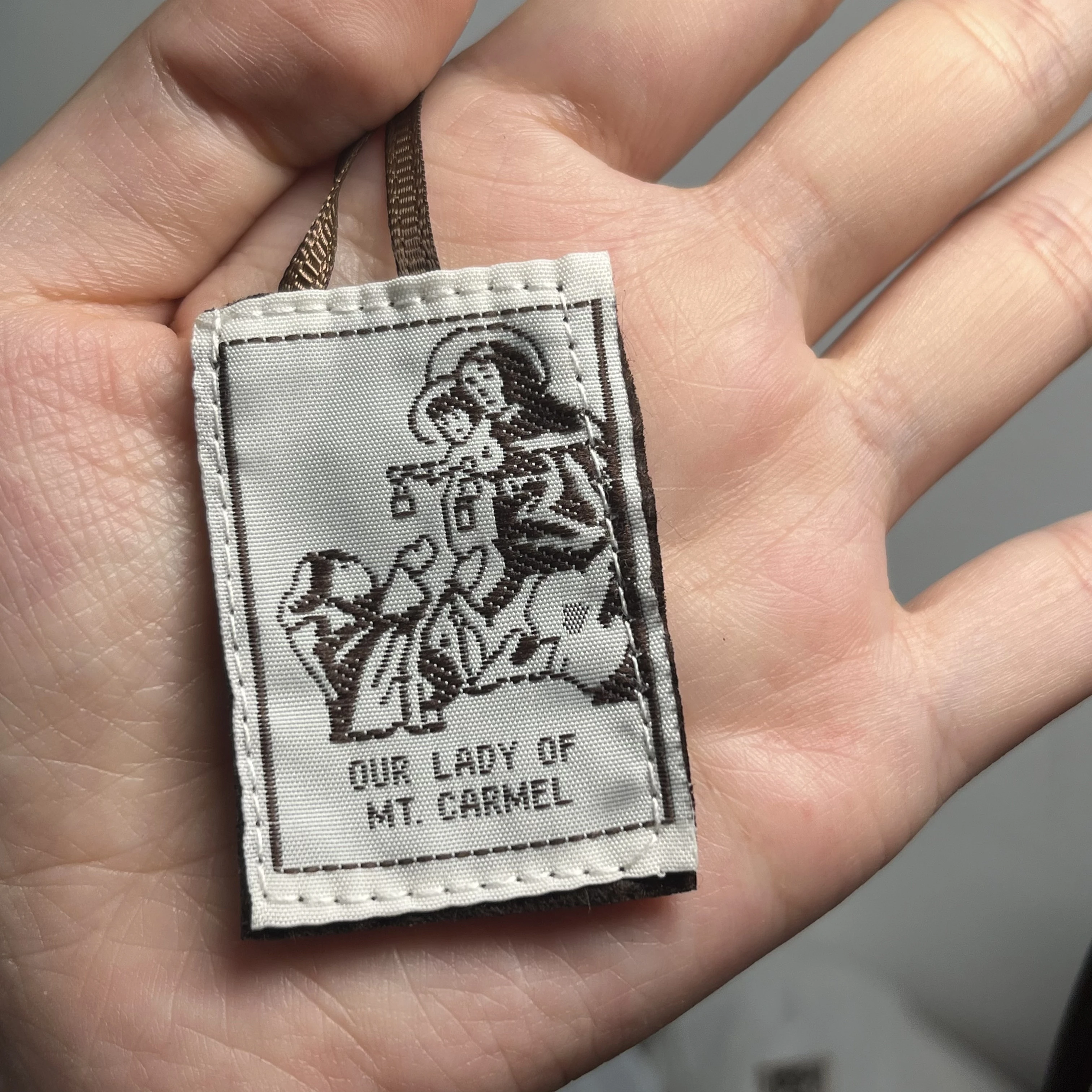 1pcs-Handmade-Jewelry-Our-Lady-of-Mount-Carmel-Brown-Wool-Scapular-for ...