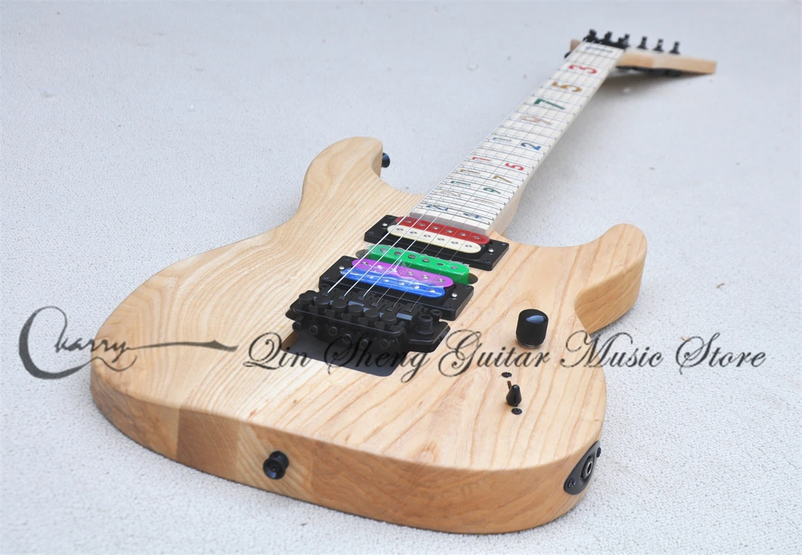 Natural Color Electric Guitar Ash Body Maple Neck Tremolo Bridge Hsh ...