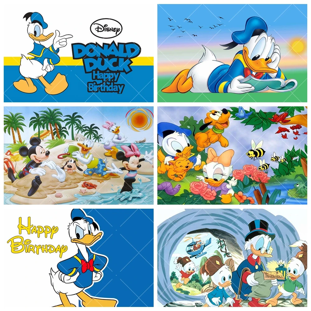Disney Donald Duck Backdrops Custom Kids Birthday Party Cartoon ...
