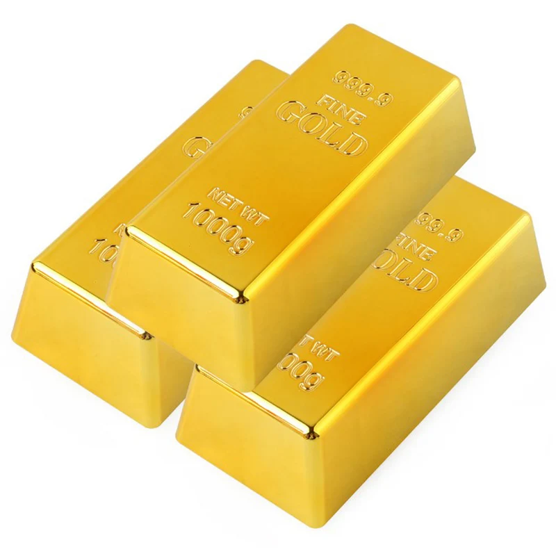 Fake Gold Bar Plastic Golden Paperweight Home Decor Bullion Simulation ...
