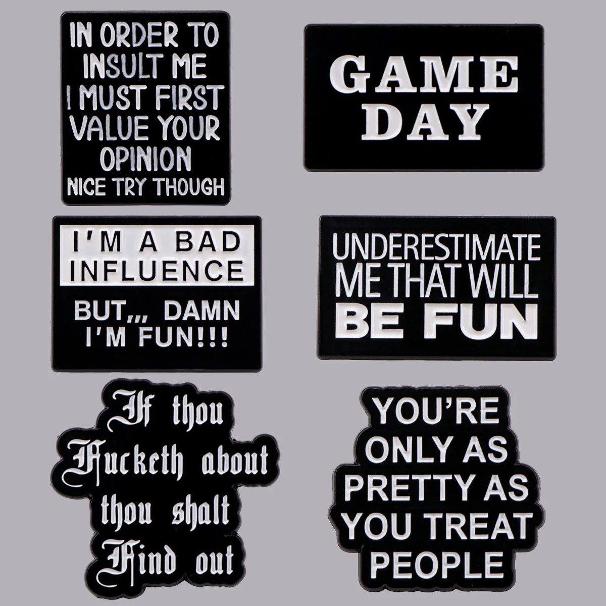 Funny Quotes Enamel Pins Cartoon Women's Brooches Men Lapel Pins Badge ...