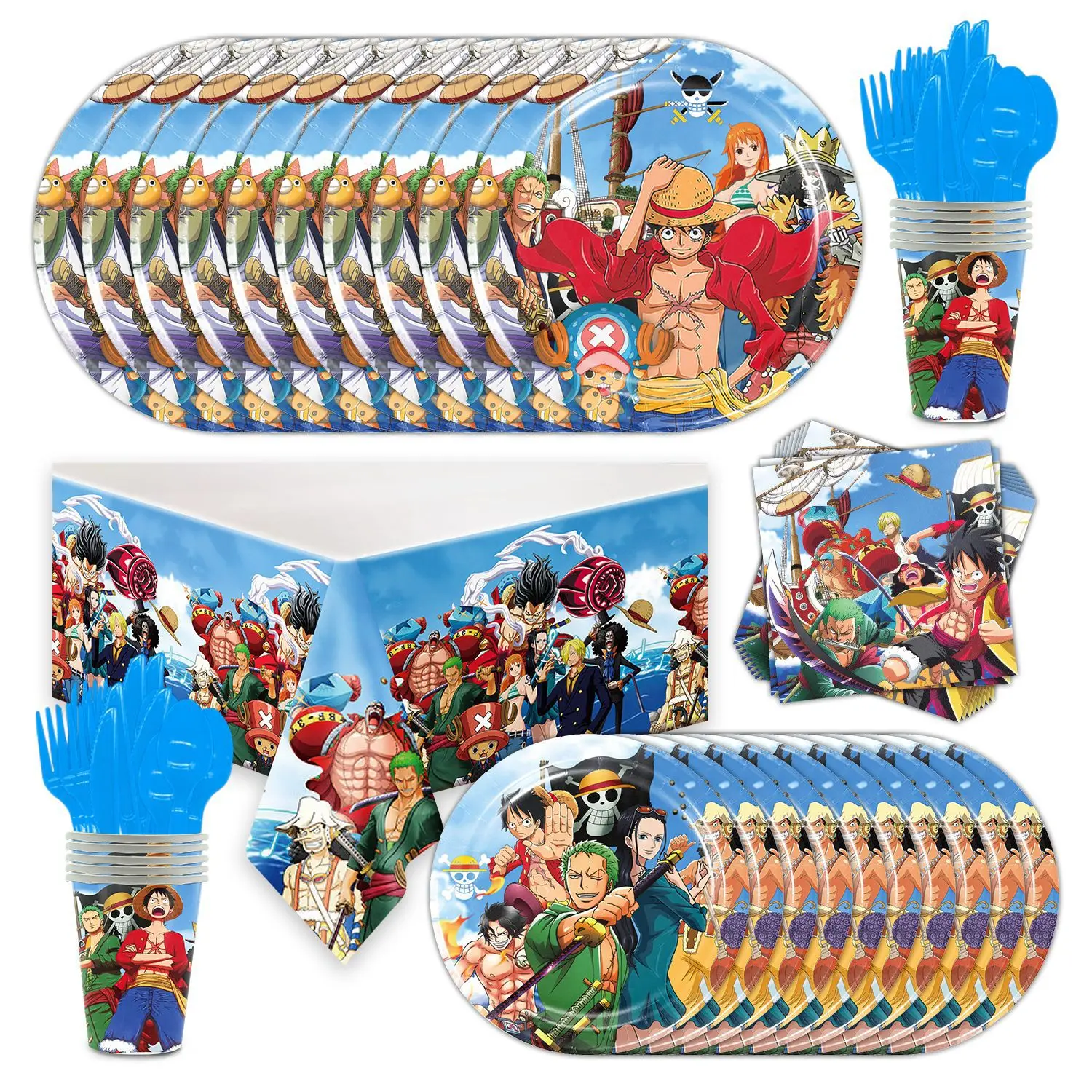 ONE-PIECE-Cartoon-Anime-Party-Decoration-Package-Supplies-Tableware ...