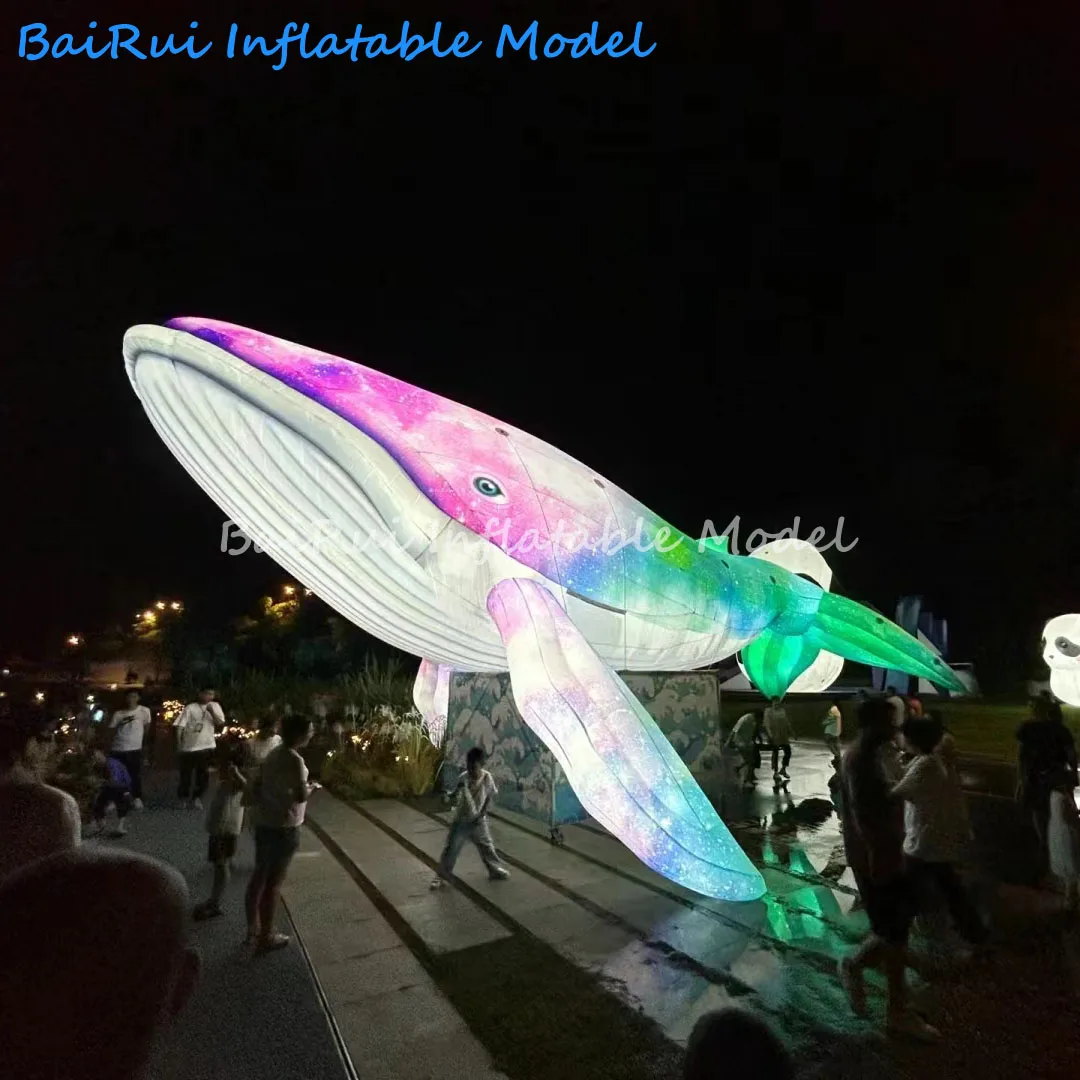 5M-Giant-Inflatable-Whale-with-White-LED-Light-Air-Blow-Marine-Fish ...