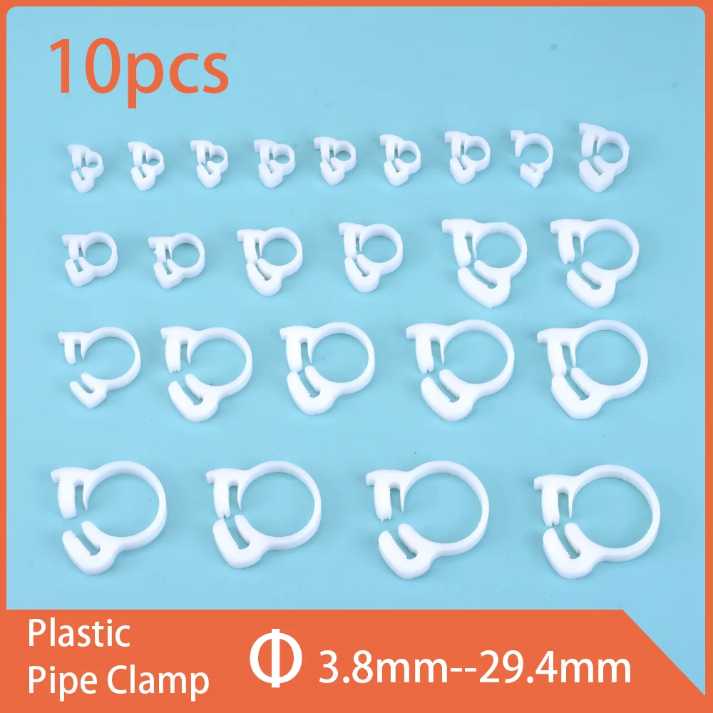 10-5pcs-White-Hose-Clamps-3-8-29-4mm-Plastic-Line-Water-Pipe-Strong ...