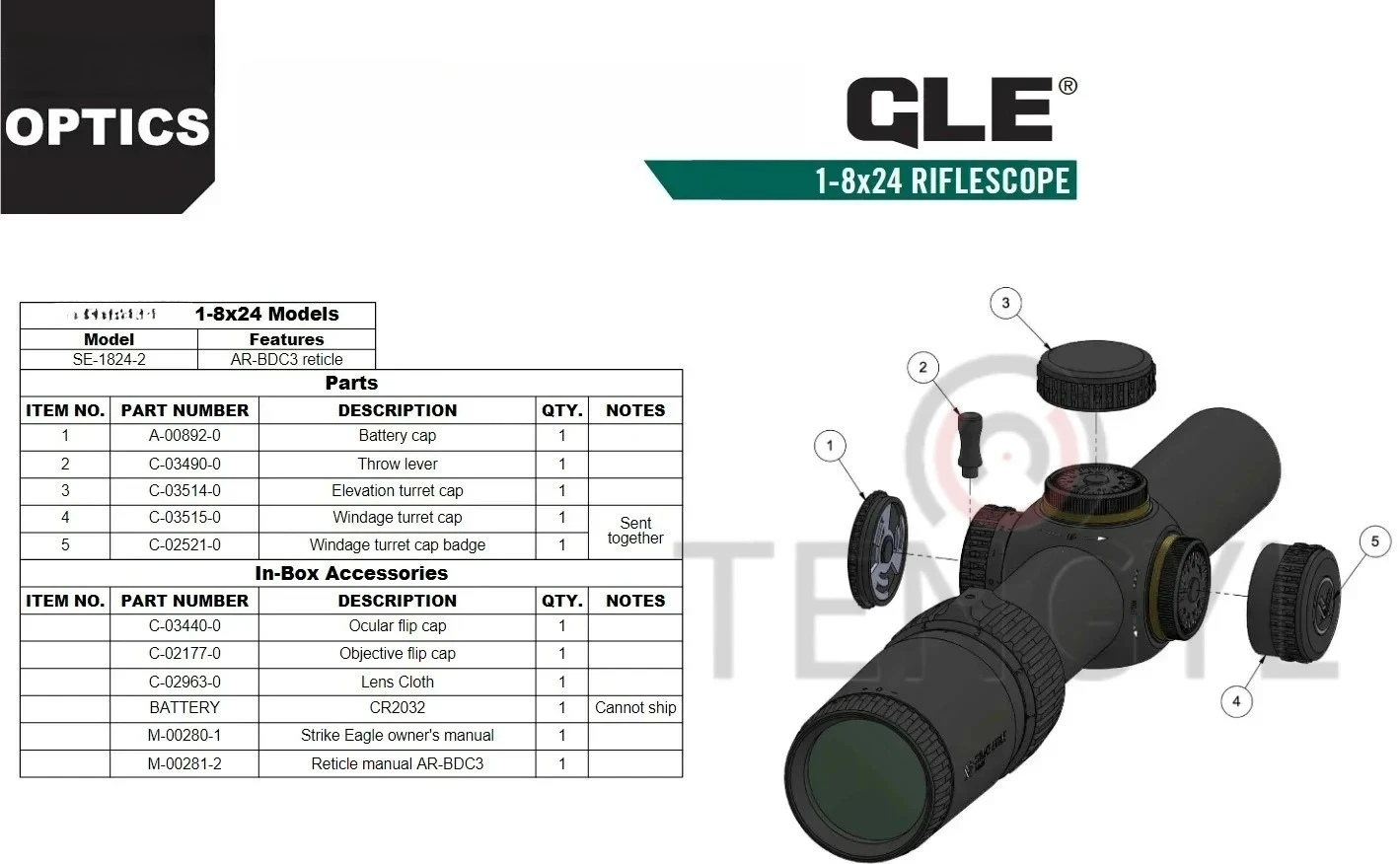 Original Optics St**ke E*gle 1-8X24 Second Focal Plane(SFP) Riflescope ...