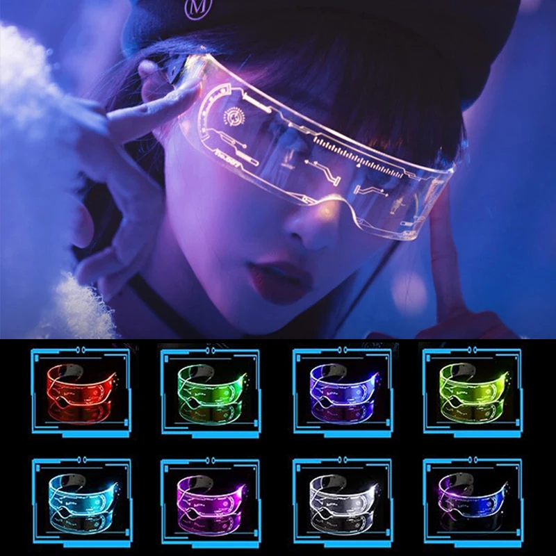 LED-Luminous-Colorful-Cyberpunk-Glasses-Cheer-Christmas-Bar-DJ-music ...