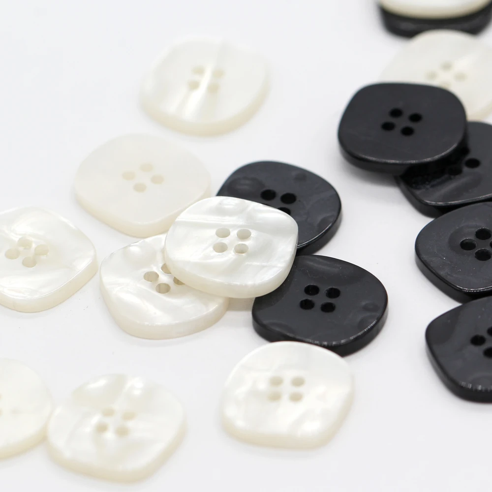 HENGC-4-Holes-White-Pearl-Shell-Resin-Buttons-For-Clothes-Chic-Women ...