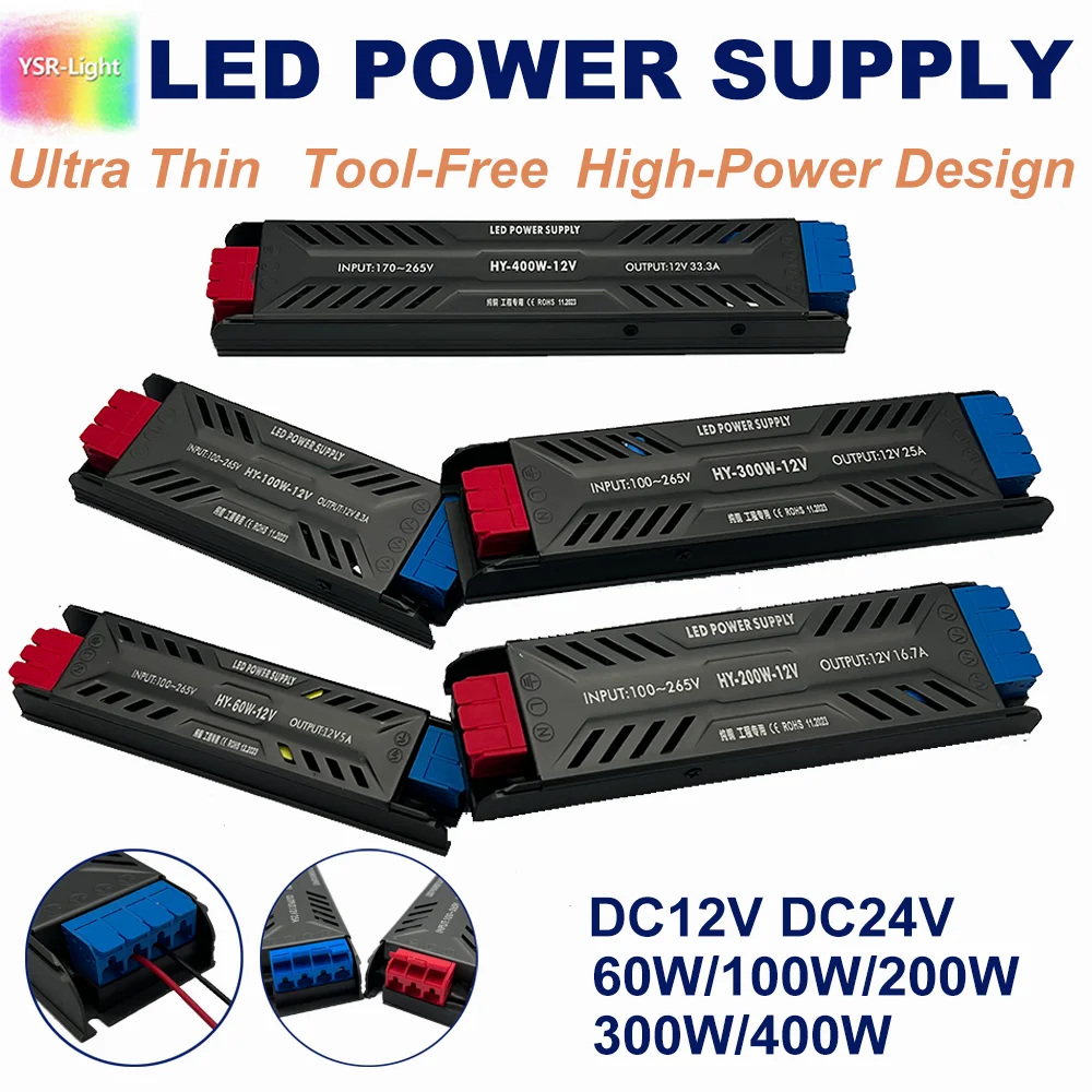 Output DC12 24V LED Power Supply Lighting Transformer Aluminum 60/100 ...