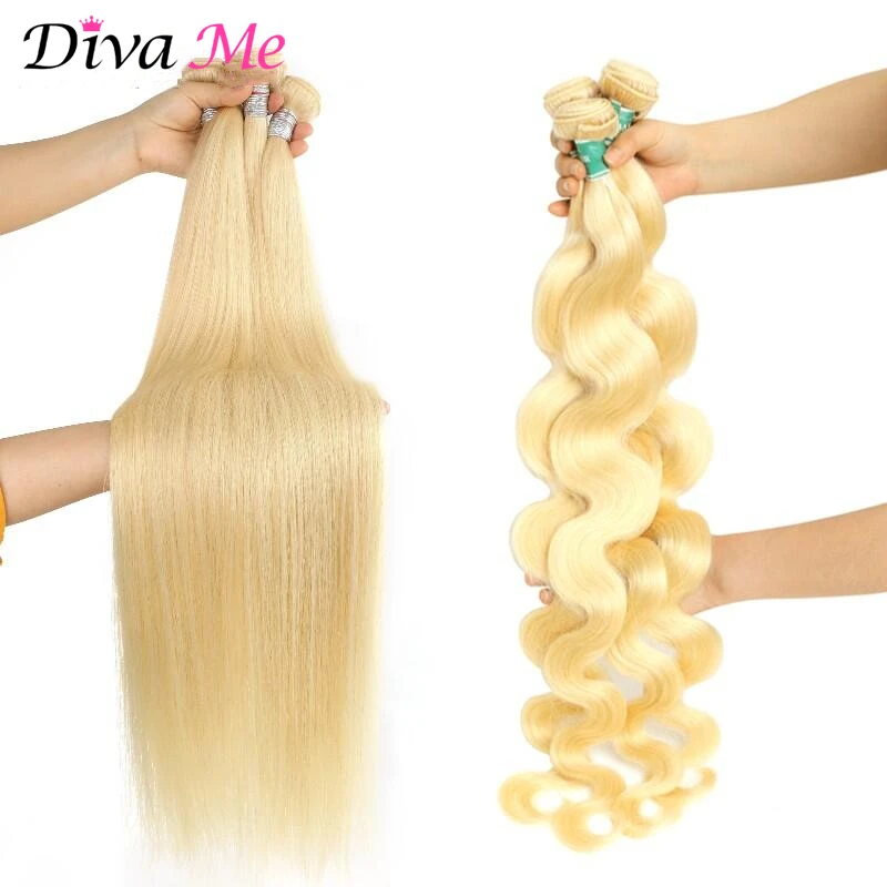 32-34-36-38-40-Inch-Long-Hair-Weave-Human-Hair-Bundles-613-Blonde ...