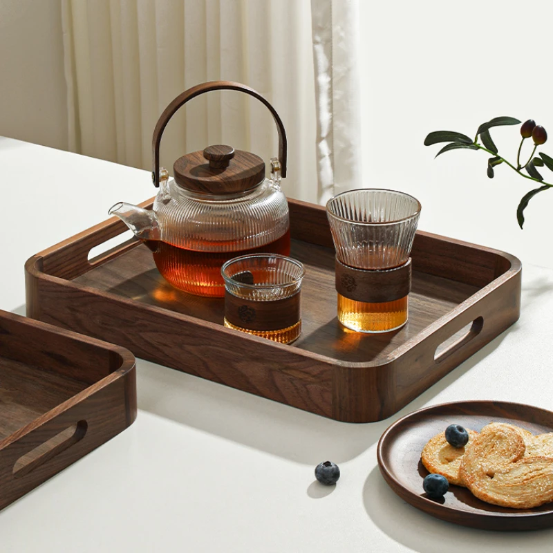 Carrying-Handle-Walnut-Tray-Rectangular-Wooden-Tea-Tray-Light-Luxury ...