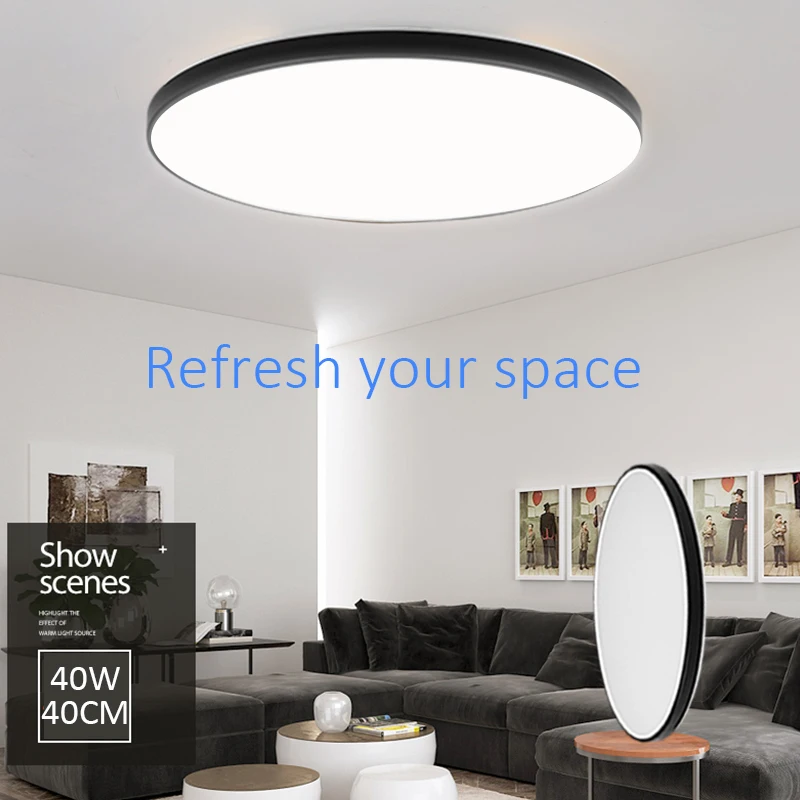 Ultra fino lâmpada do teto LED, painel moderno, luzes de teto ...