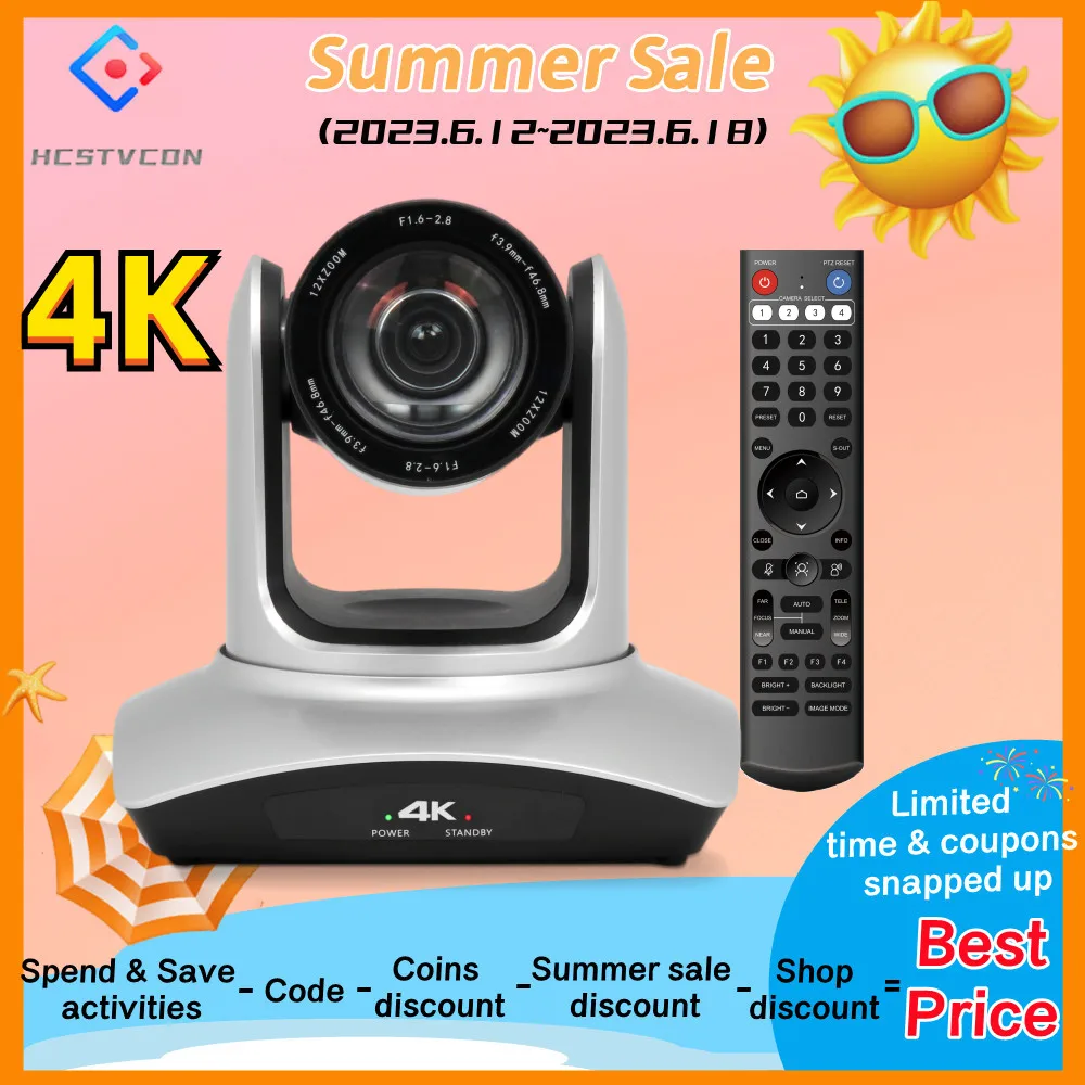 4k Conference Ptz Camera 12x Zoom Live Streaming Lan Usb3.0 Hdmi For ...