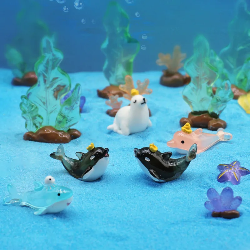 Figurine Miniature Cute Simulated Marine Animal Whale Dolphin Micro ...