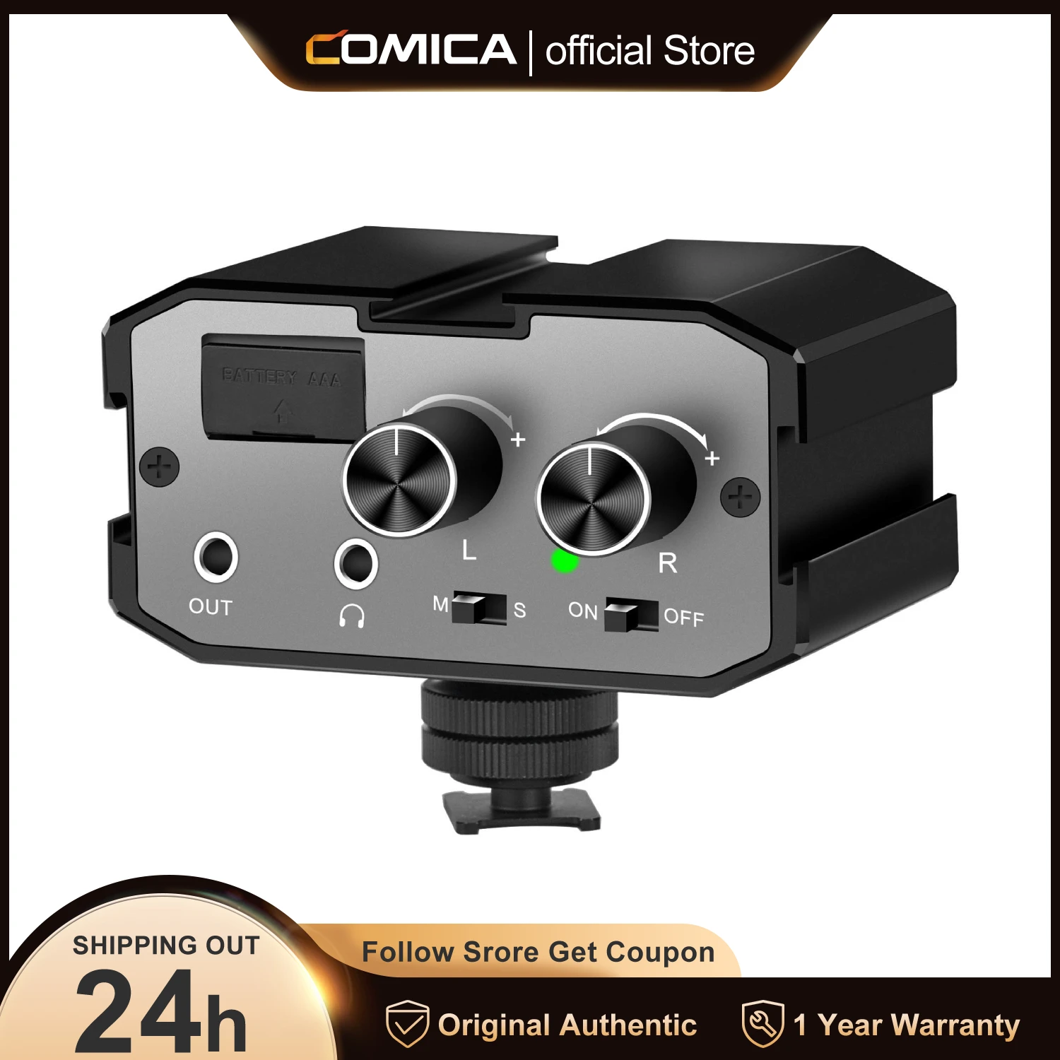 Comica-CVM-AX1-DSLR-Audio-Adapter-Microphone-Audio-Mixer-Adapter-with ...