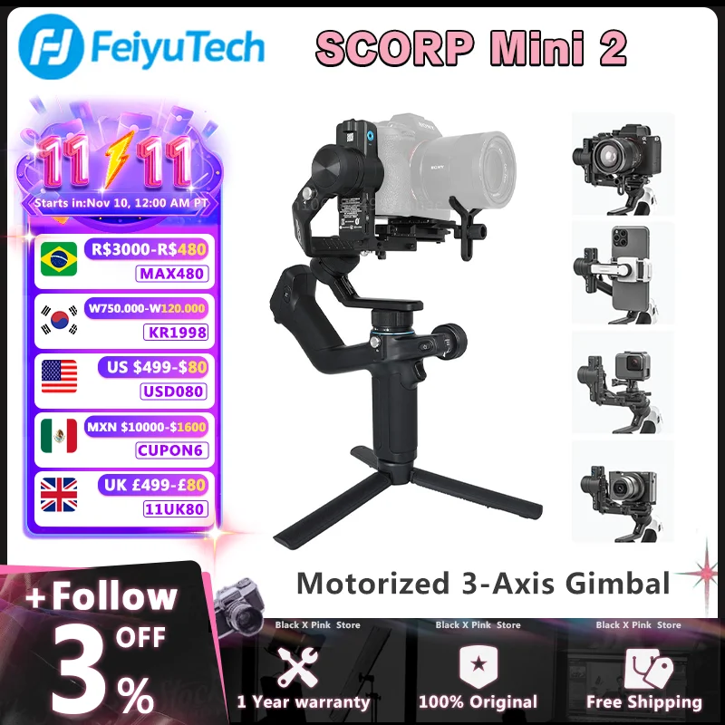 FeiyuTech-SCORP-Mini-2-All-in-One-3-Axis-Handheld-Camera-Phone-Gimbal ...